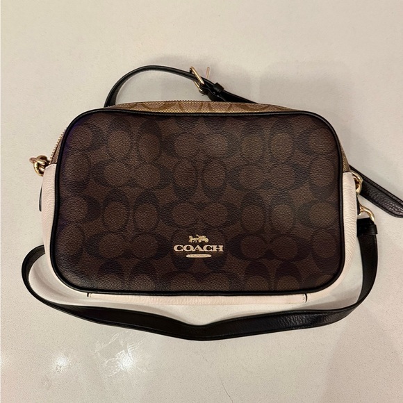 Coach | Bags | Coach Jes Signature Brown And Black Crossbody Bag | Poshmark